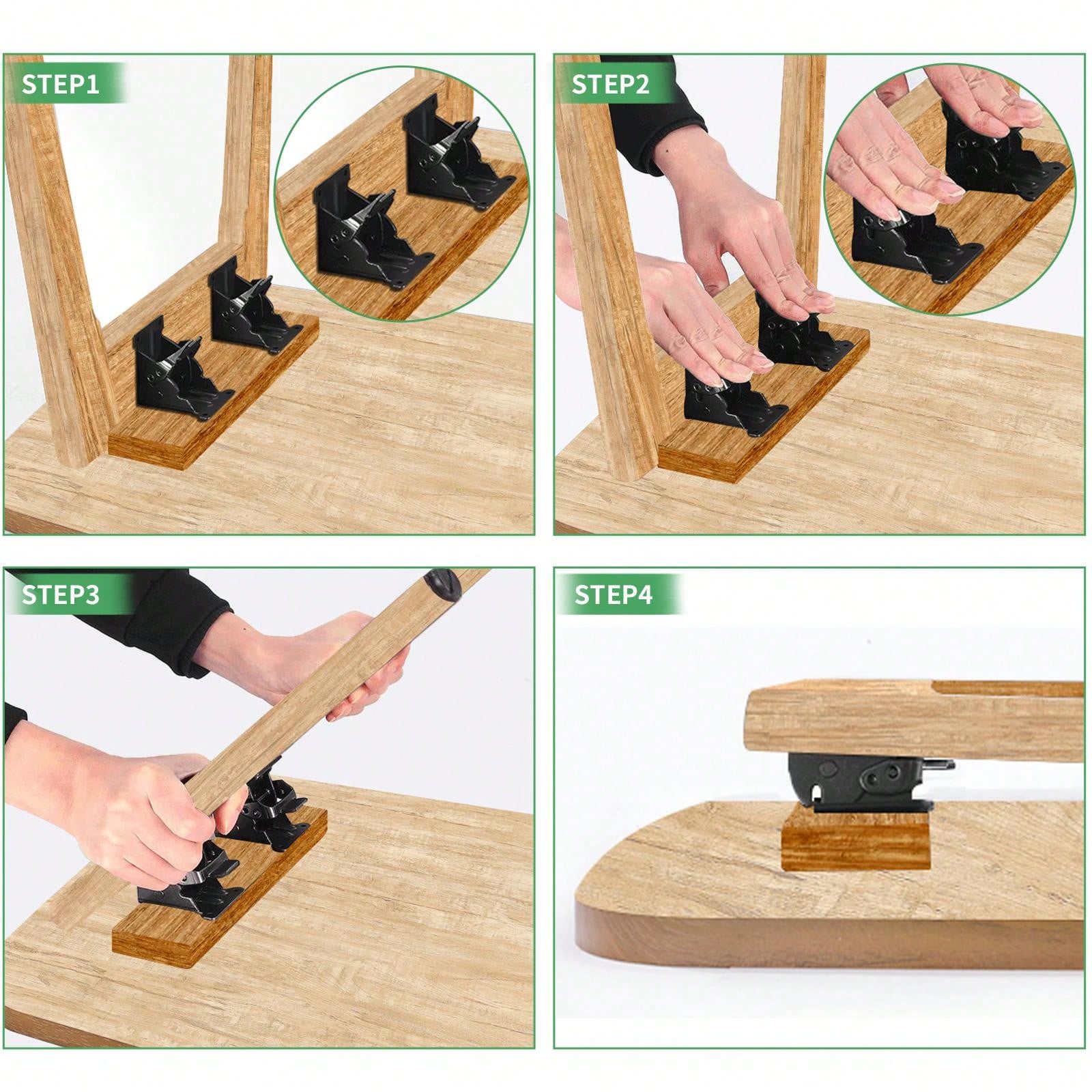 Folding Table Legs Brackets 4 PCS,90 Degree Heavy Duty Locking Foldable ...
