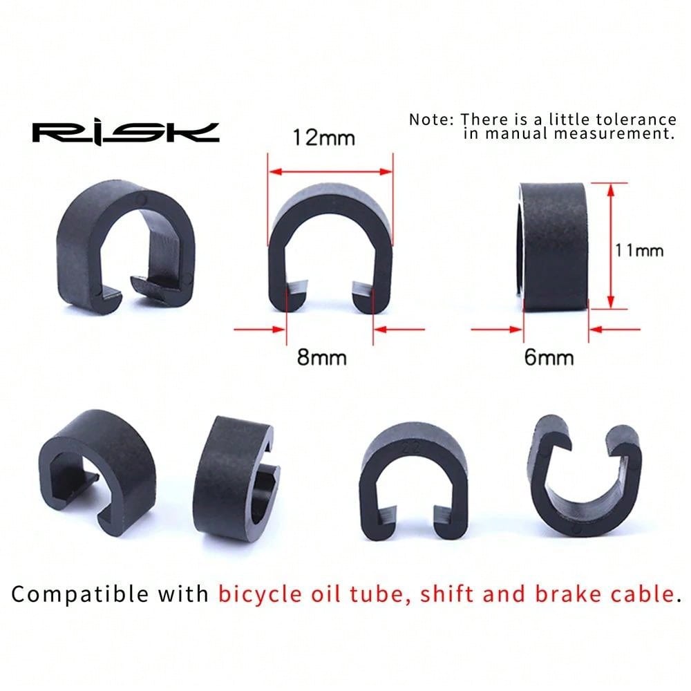 10 Black Plastic Bicycle Transmission Brake Cable Pipe C-shaped Buckles ...