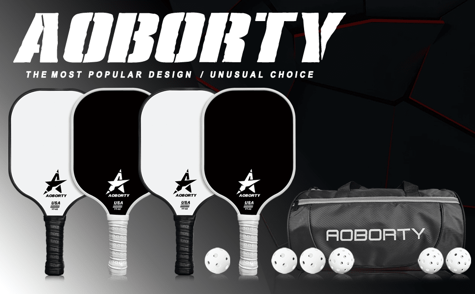 Aoborty Graphite Pickleball Paddles Set- Premium Rackets Fiber Face ...