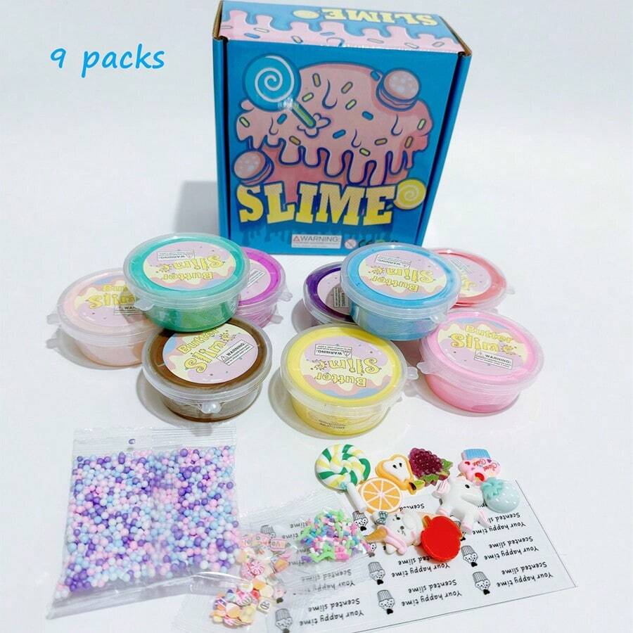 9pcs 50ml Random Colors Butter Slime With Color Box, With Random ...