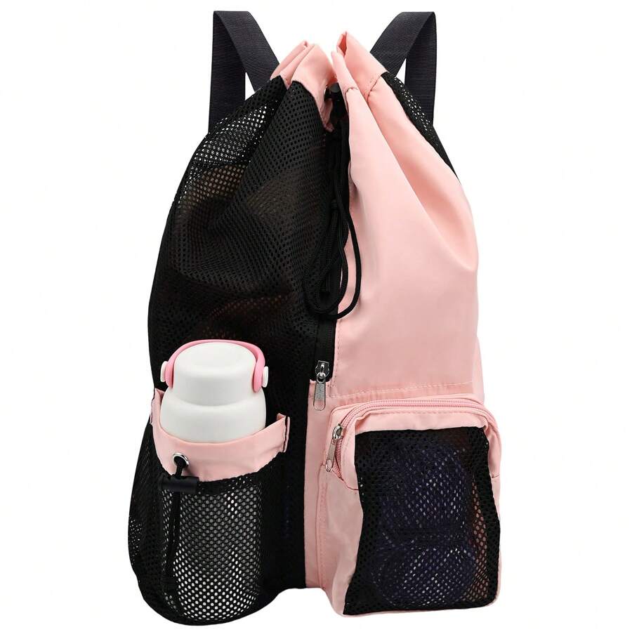 Swim Bag Mesh Drawstring Backpack Beach Backpack For Swimming, Gym, And ...