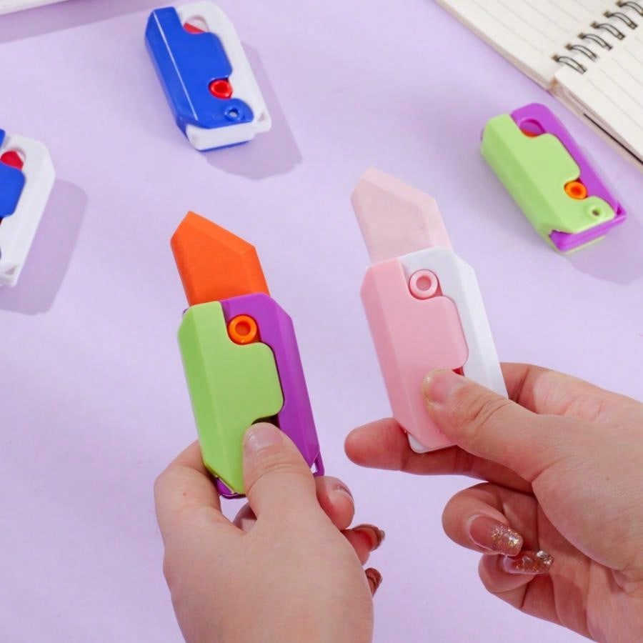 3d Gravity Knife, Carrot Knife & Eraser Folding Toys, Stationery For ...