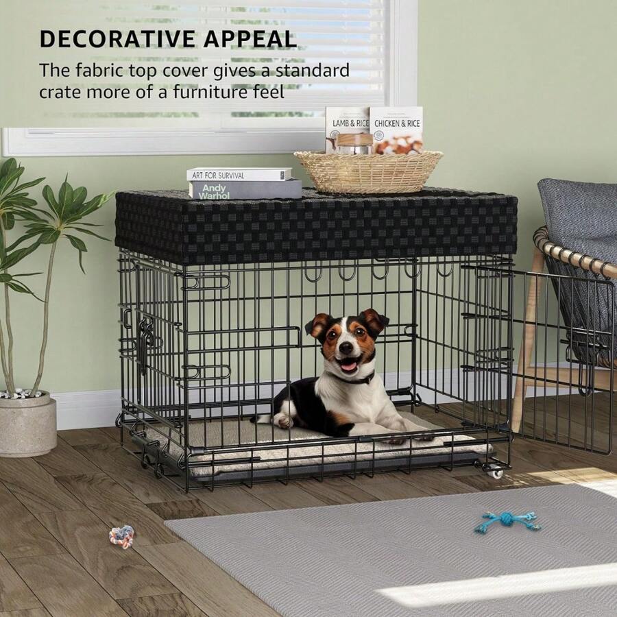 30 Inch Dog Crate for Medium Dogs - Cage Indoor Double Door Dog Kennel ...