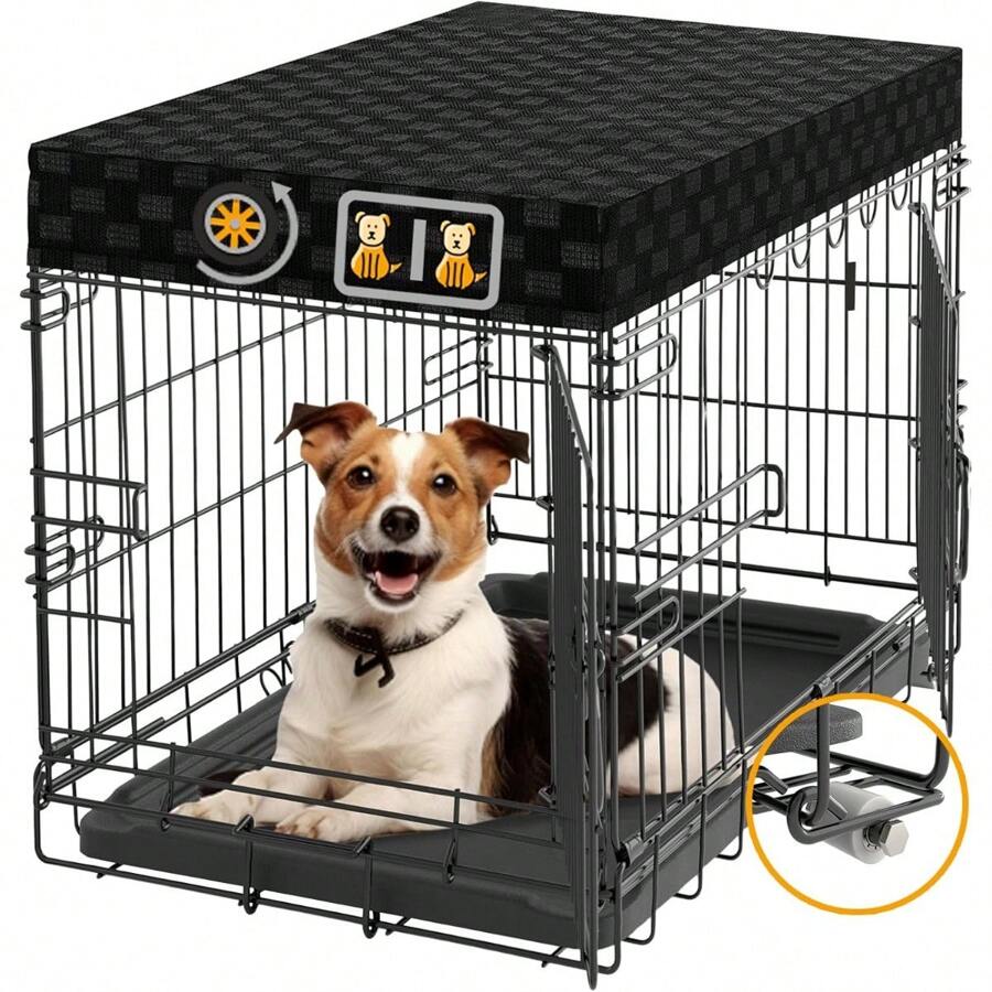 30 Inch Dog Crate for Medium Dogs - Cage Indoor Double Door Dog Kennel ...