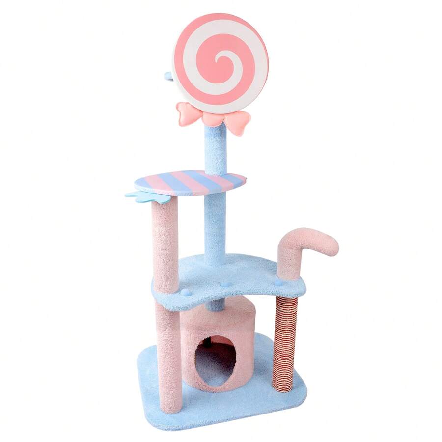 Cat Tree 52 Inches 4-Tier Candy-Inspired Cat Tower Unique Cat Activity ...