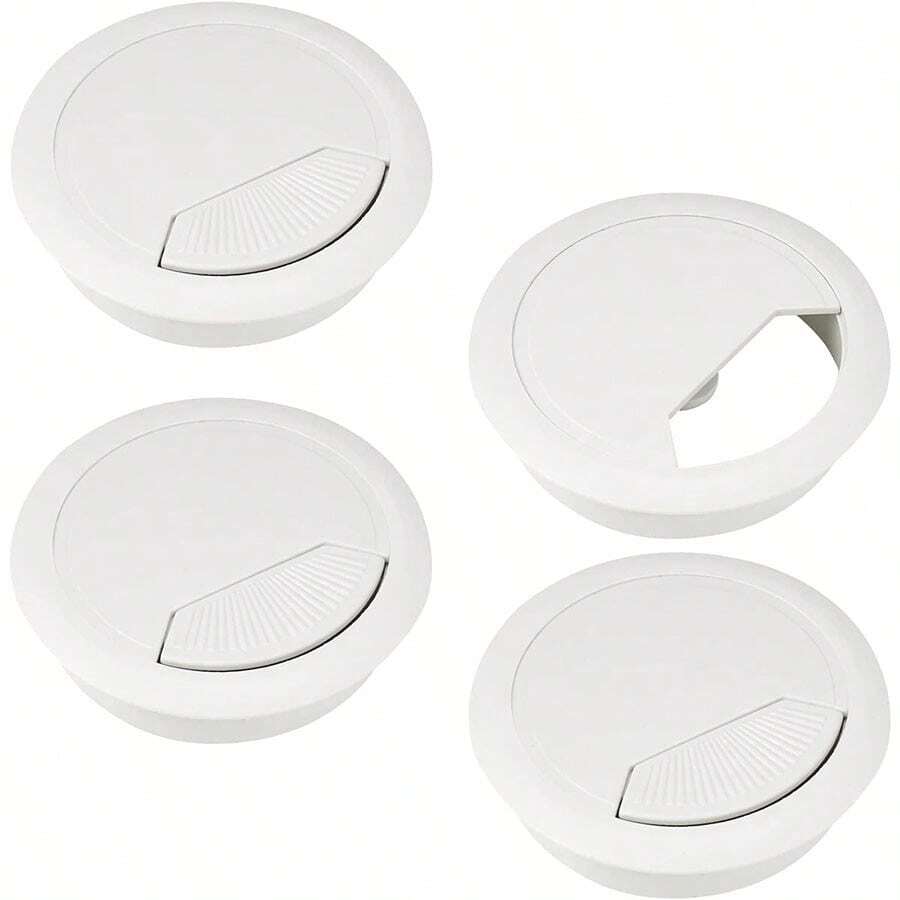 4pcs Abs Plastic Computer Desk Grommet Cable Wire Hole Cover, 60mm ...