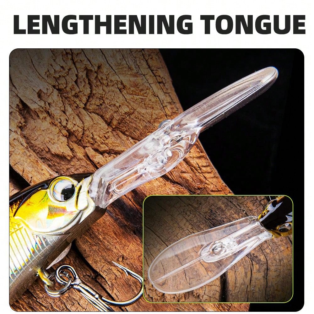 8g 9.7cm Gold Color Long-Tongue Deep Diving And Floating Mino Lure ...