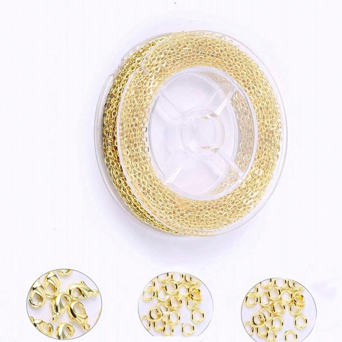 3-In-1 Set Of 17-33ft/5-10m Stainless Steel Coil Chains, Soldered ...