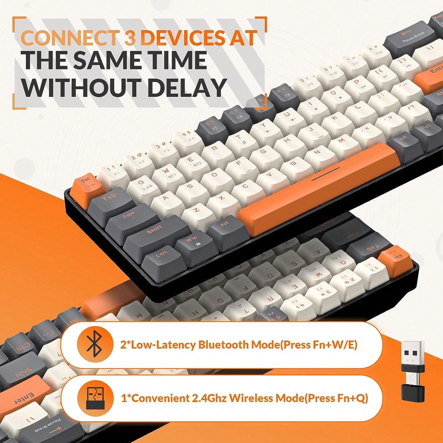 MAGIC-REFINER RK68 Wireless Mechanical Keyboard, 60% Percent Gaming Keyboard, Apex Pro Mini 2 ...