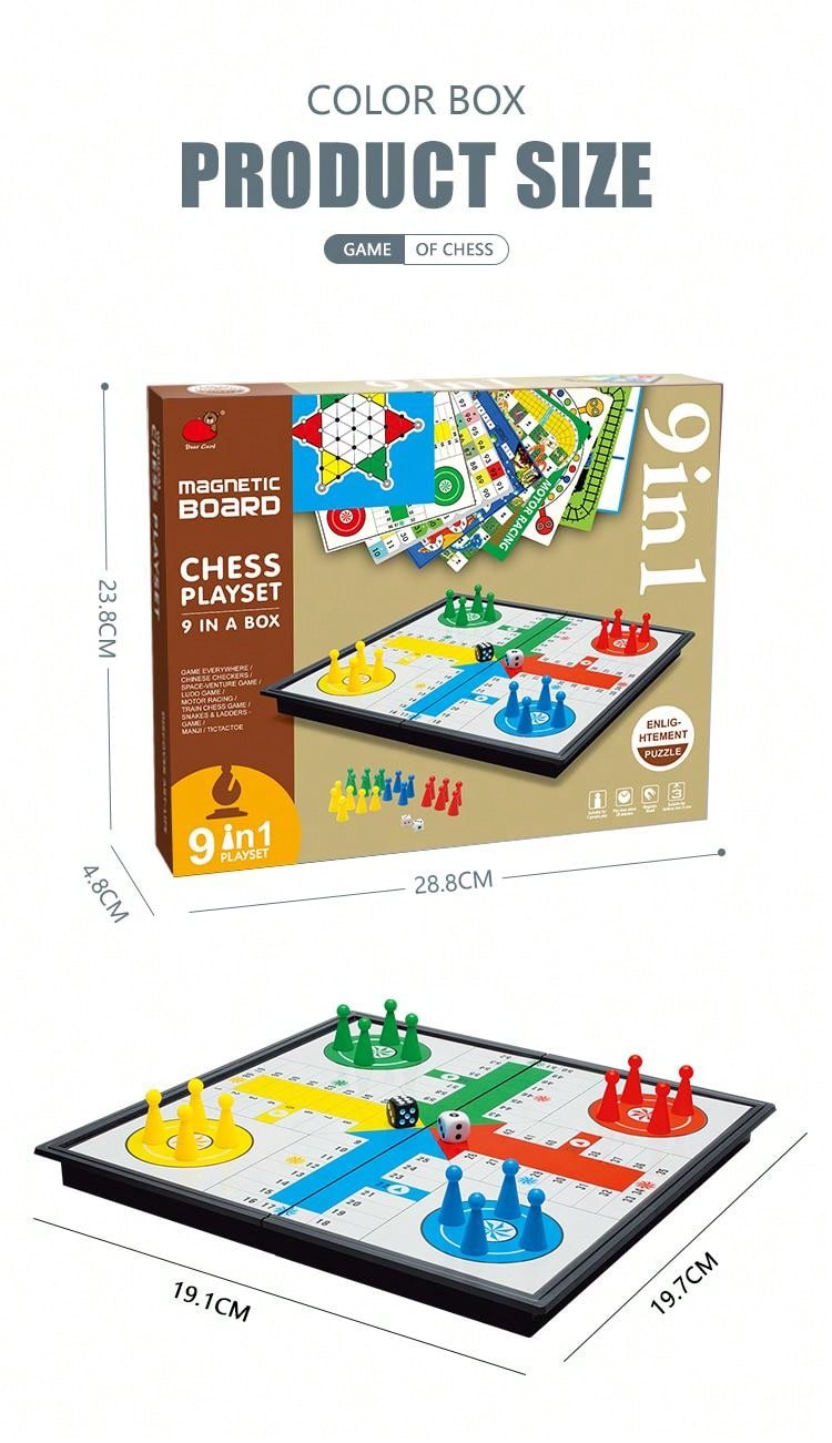 9 In 1 Puzzle Board Games Set For Student Competition, Including Space ...