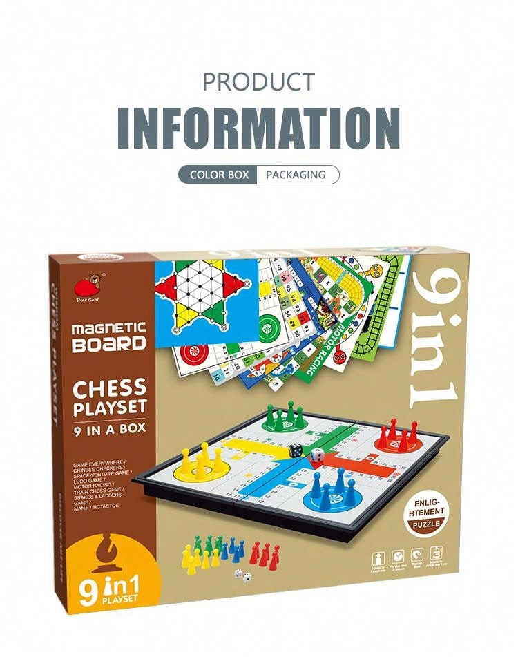 9 In 1 Puzzle Board Games Set For Student Competition, Including Space ...