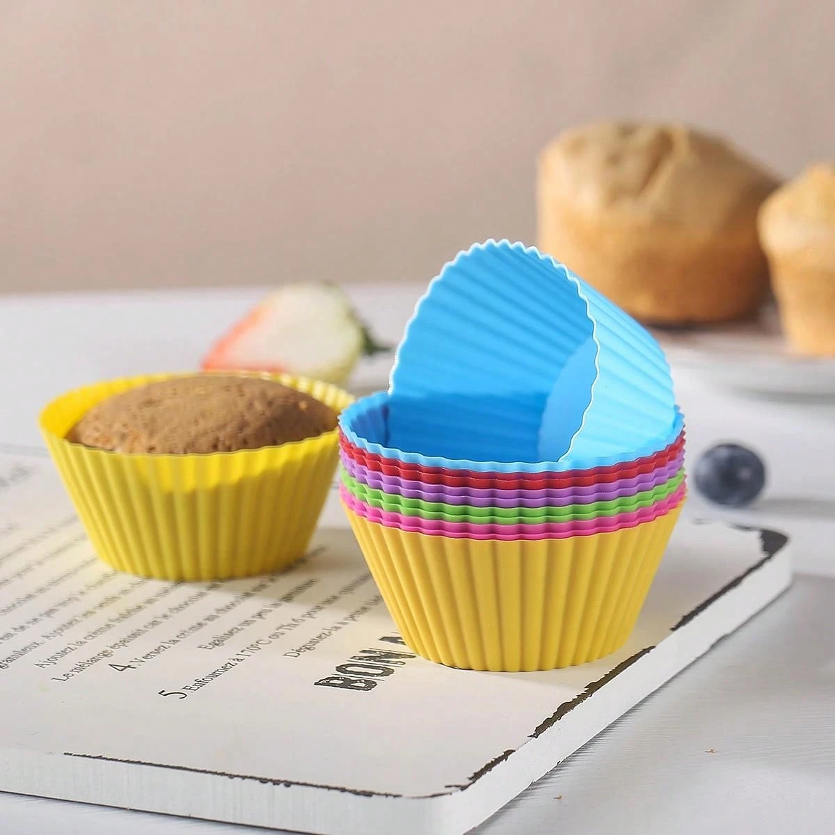 Mixed Color Baking Cups 12pcs | SHEIN USA