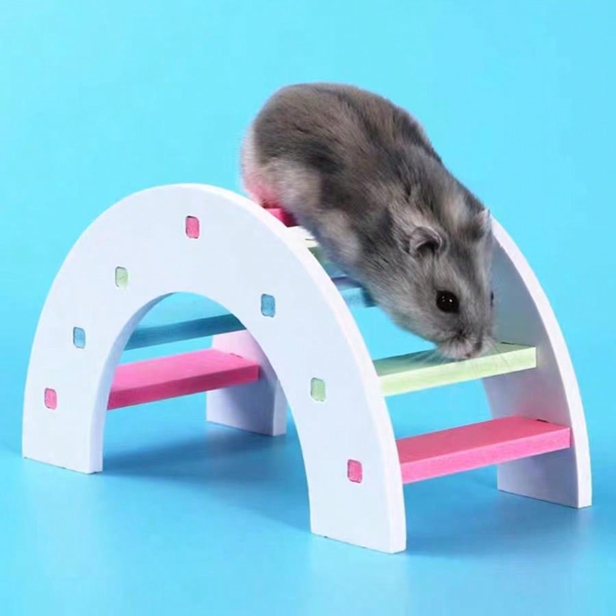 Rainbow Bridge Hamster Toy Golden Bear Nest Roll Tube Villa Hideaway ...
