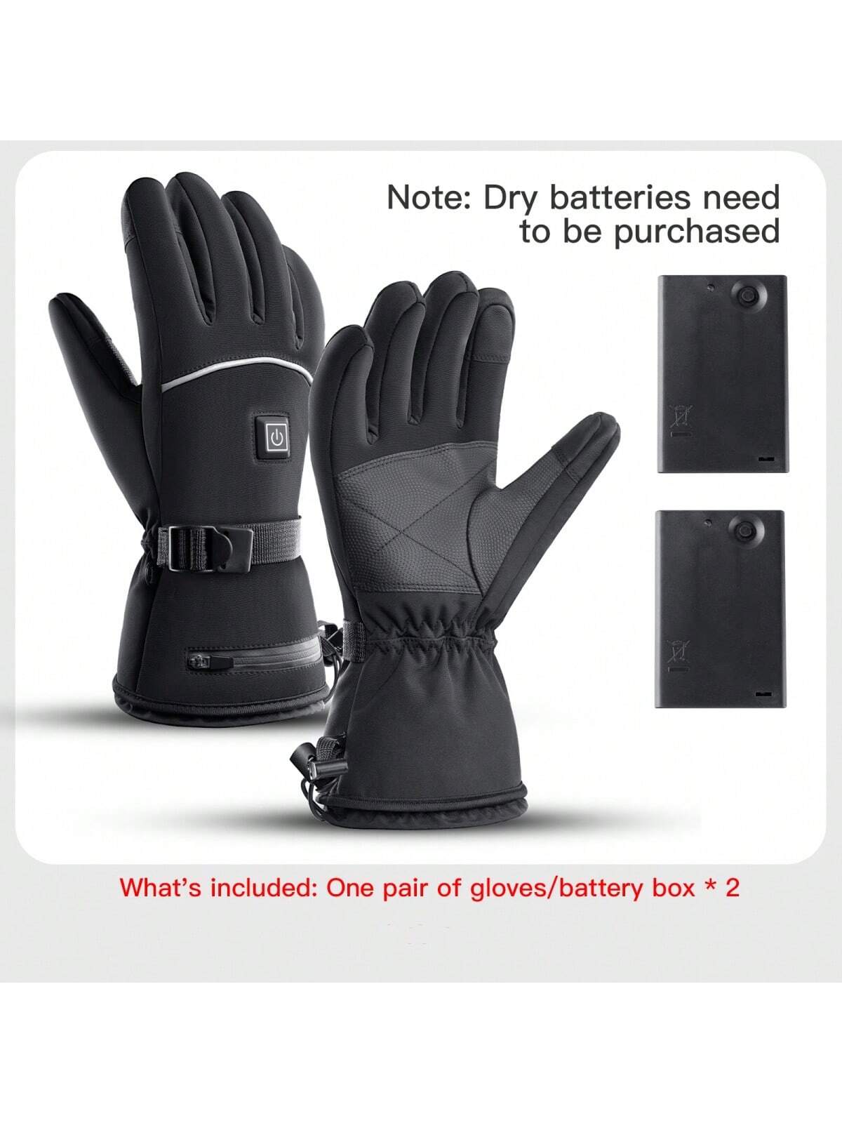 1pc Electric Battery-heated Gloves, Windproof & Waterproof, Thermal ...