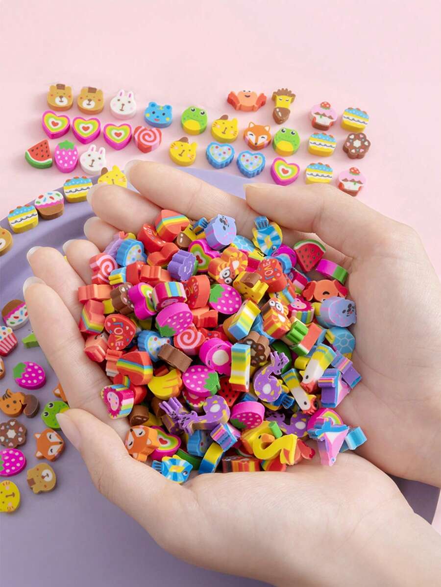 50 Peças/1 Pacote Mini Borrachas Com Design De Desenhos Animados ...