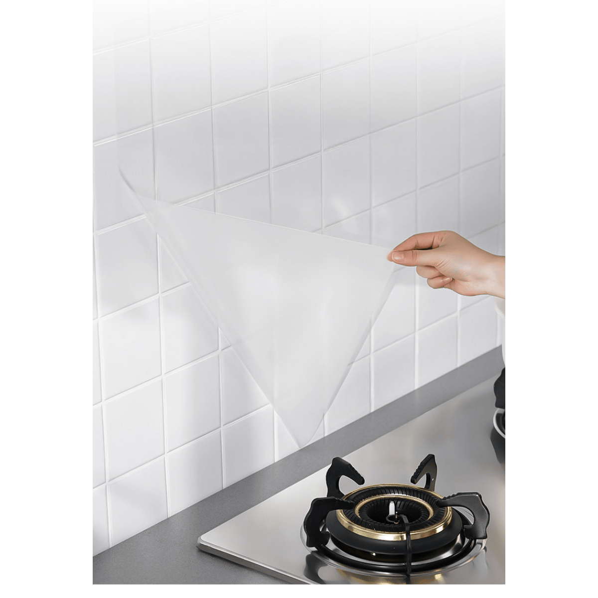 Kitchen Backsplash Self-Adhesive Transparent Sticker Heat Resistive ...