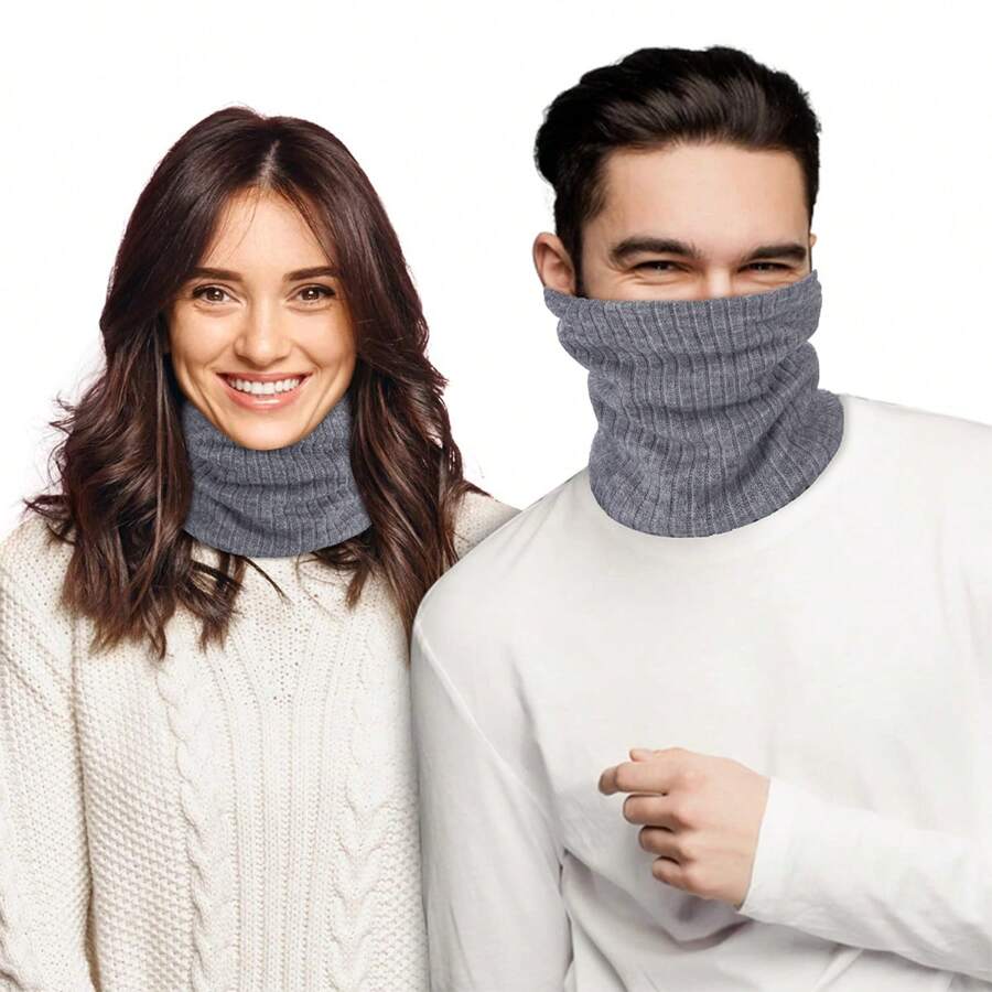 1pc Unisex Couple Style Plain Knitted Scarf, Suitable For Outdoor ...