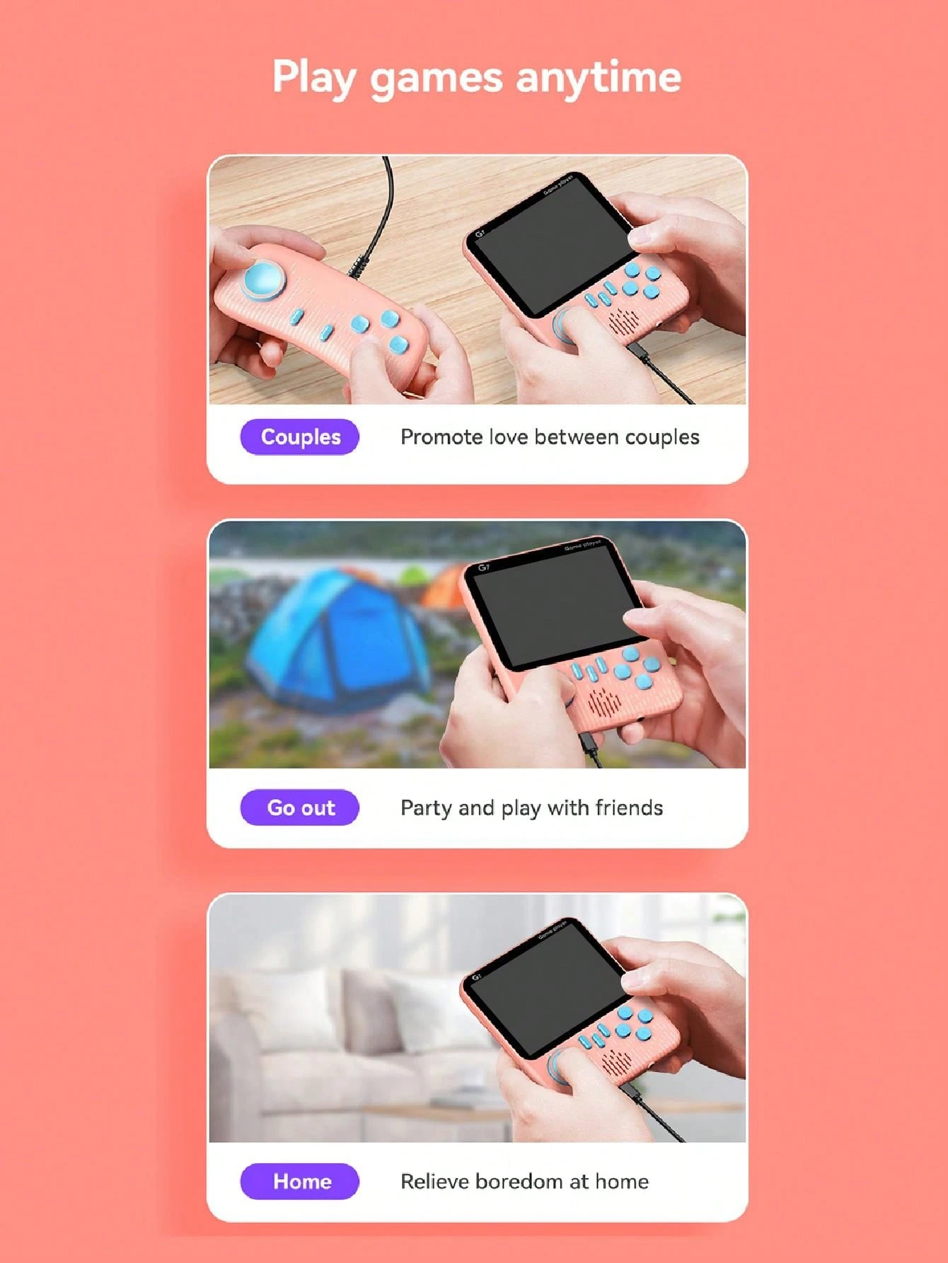 Consola De Juegos Portátil Reletech G7, Consola De Juegos Retro, 500 Juegos Clásicos Fc ...