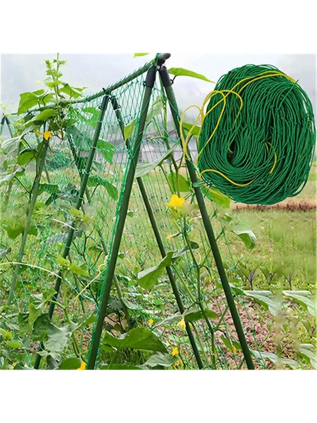 1.8m * 3.6m Plant Climbing Net Green Garden Checker Mesh For Cucumbers ...