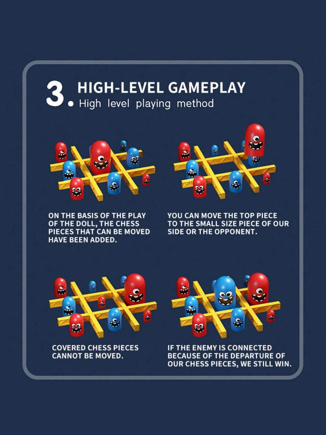 1 Set Cartoon Tic Tac Toe Game, Interactive Board Game, Stackable Tic ...