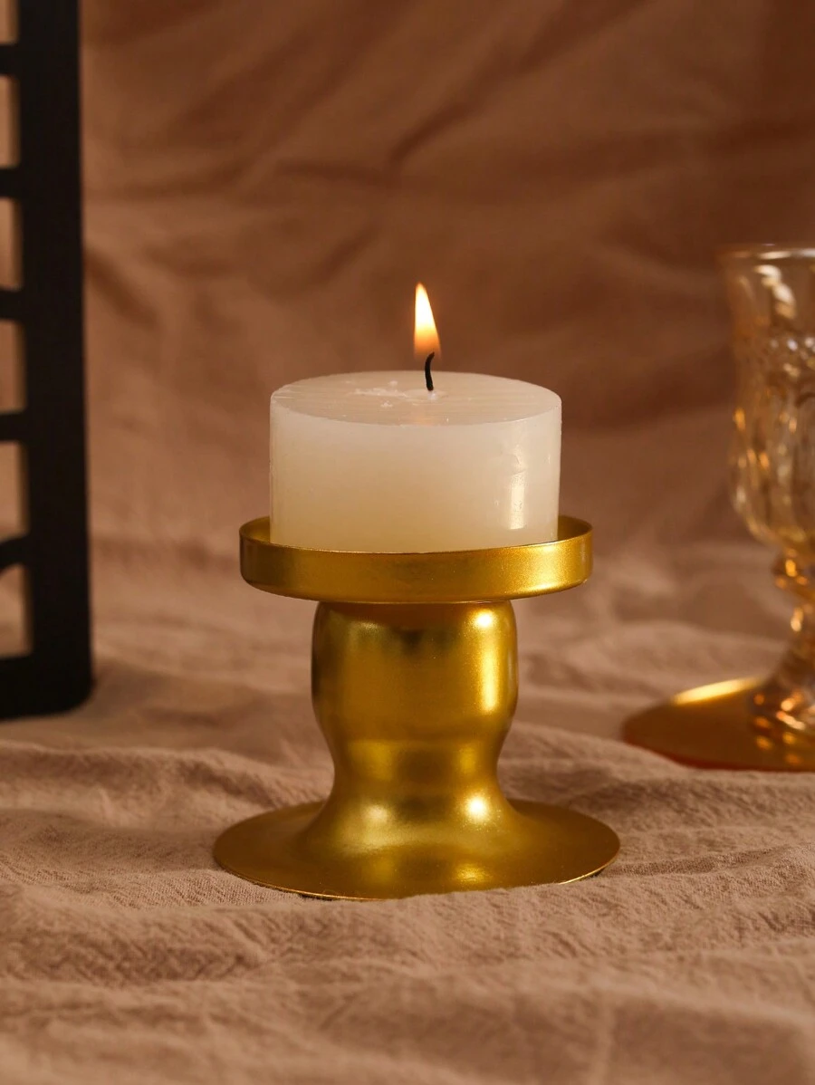 1pc Handmade Minimalist Gold Metal Decor Double-sided Candle Holder | SHEIN USA