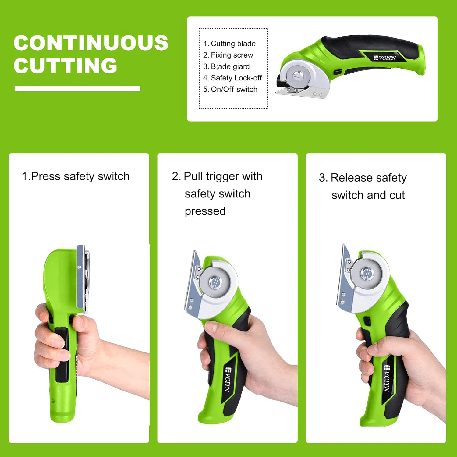 4V Cordless Electric Scissors,Electric Cutter, Zip snip, Cardboard ...