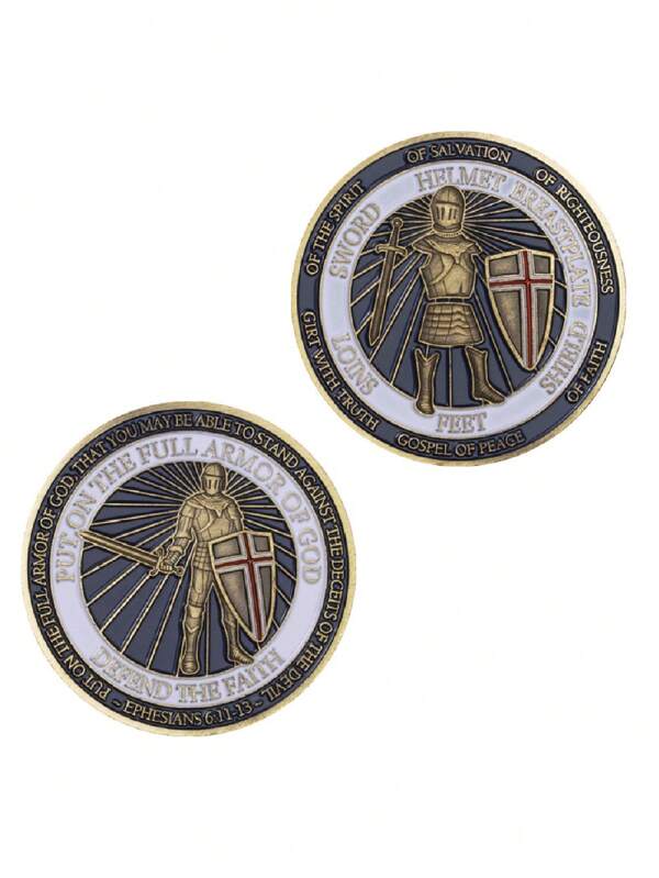 Put On The Full Armor Of God Challenge Coin For Christian Defend The ...
