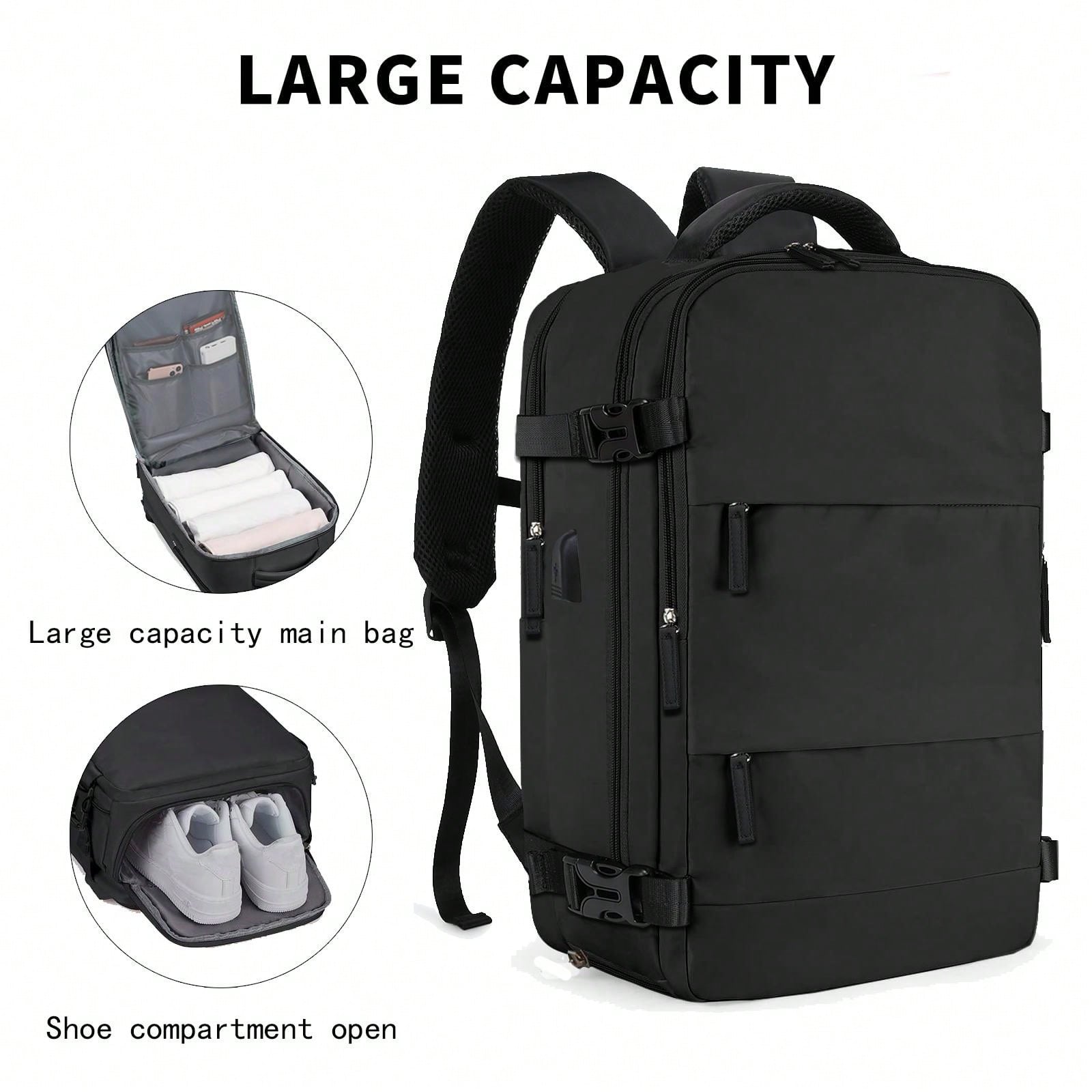 Men's travel backpack, airline approved men's 15.6-inch waterproof ...
