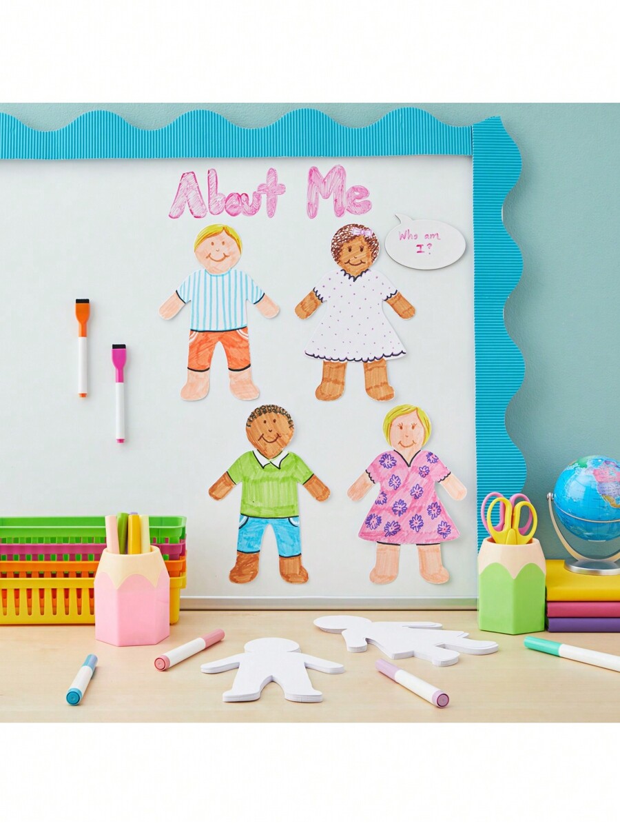 Paper Shapes - 48-Pack Blank Paper Cutouts, Kid Shaped Papers, Kids ...