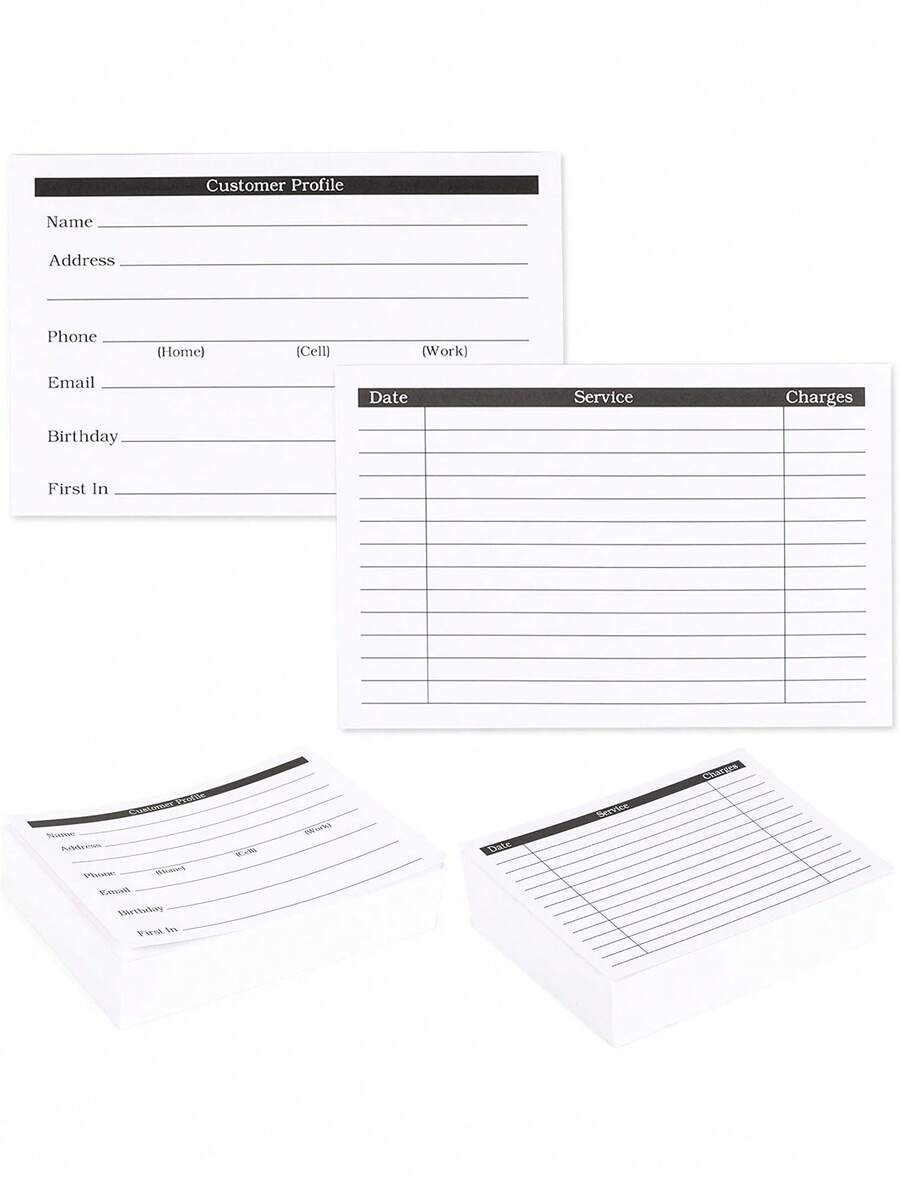 Client Profile Cards For Businesses And Stores (6 X 4 Inches, White ...