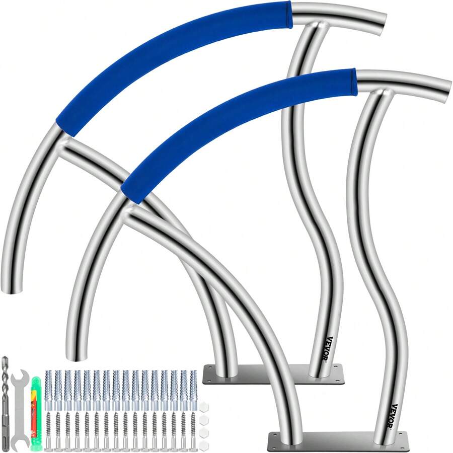 SKYSHALO Pool Handrail 2Pack 30"X30" Swimming Pool Stair Rail 304 ...