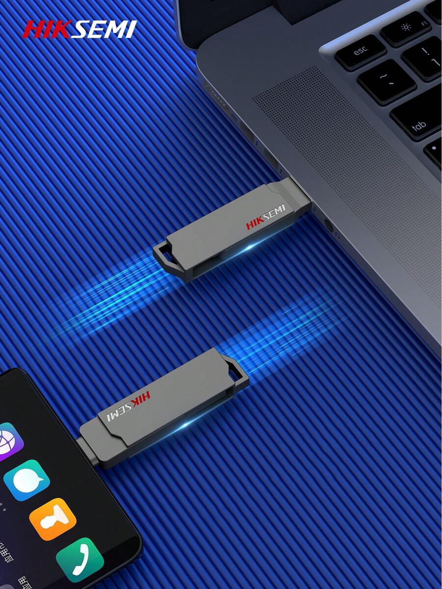HIKSEMI HIKSEMI- 1 Pack 32G/64G/128G USB 3.2 Flash Drive With Type-C Dual Ports, Portable Thumb ...