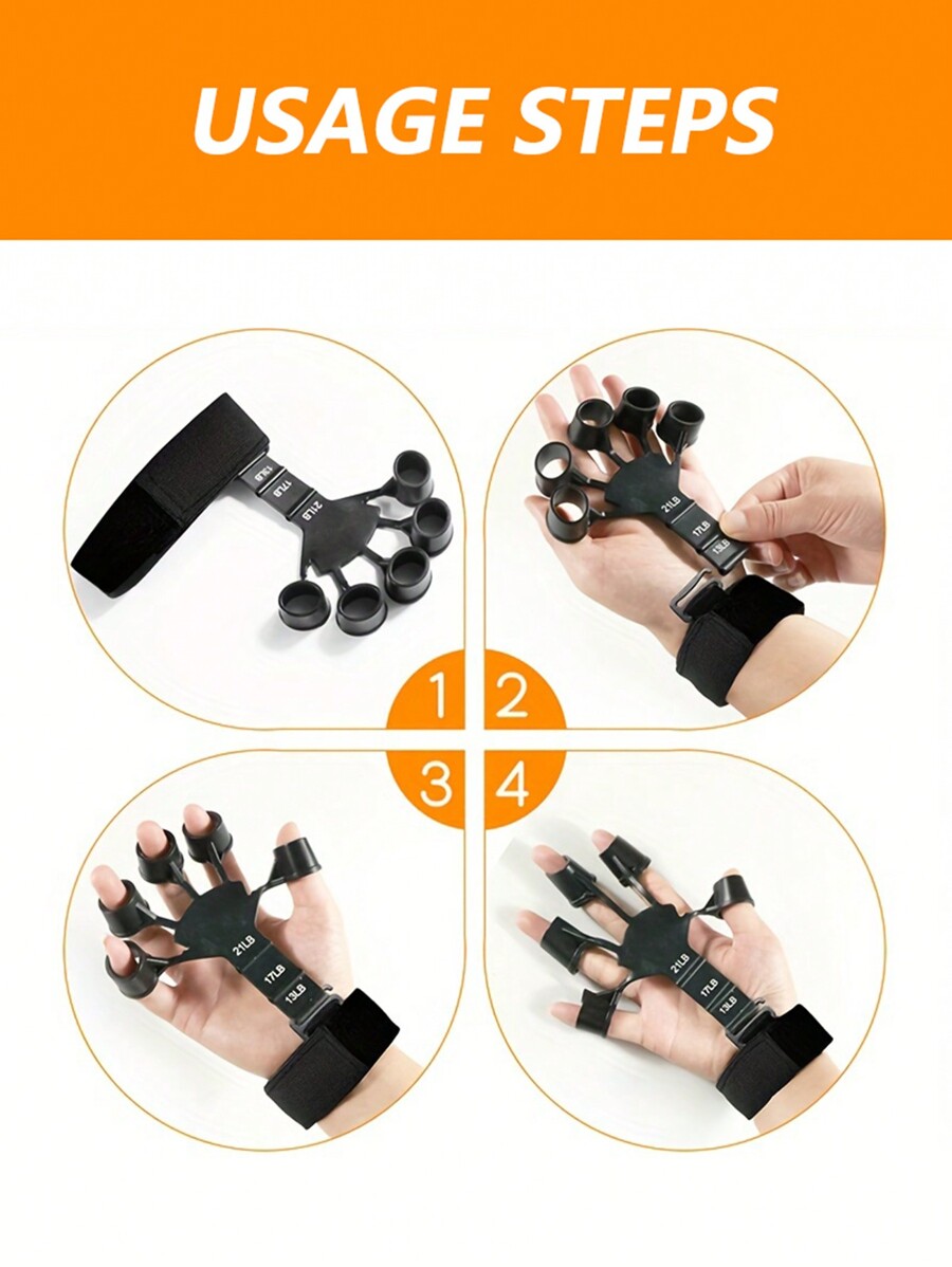 1pc Finger Trainer Black, Wrist & Finger Strength Trainer, Basketball ...