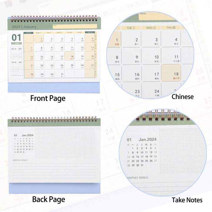 2023-2024 Calendar Desk Calendar Desktop Calendar, Monthly Calendar ...