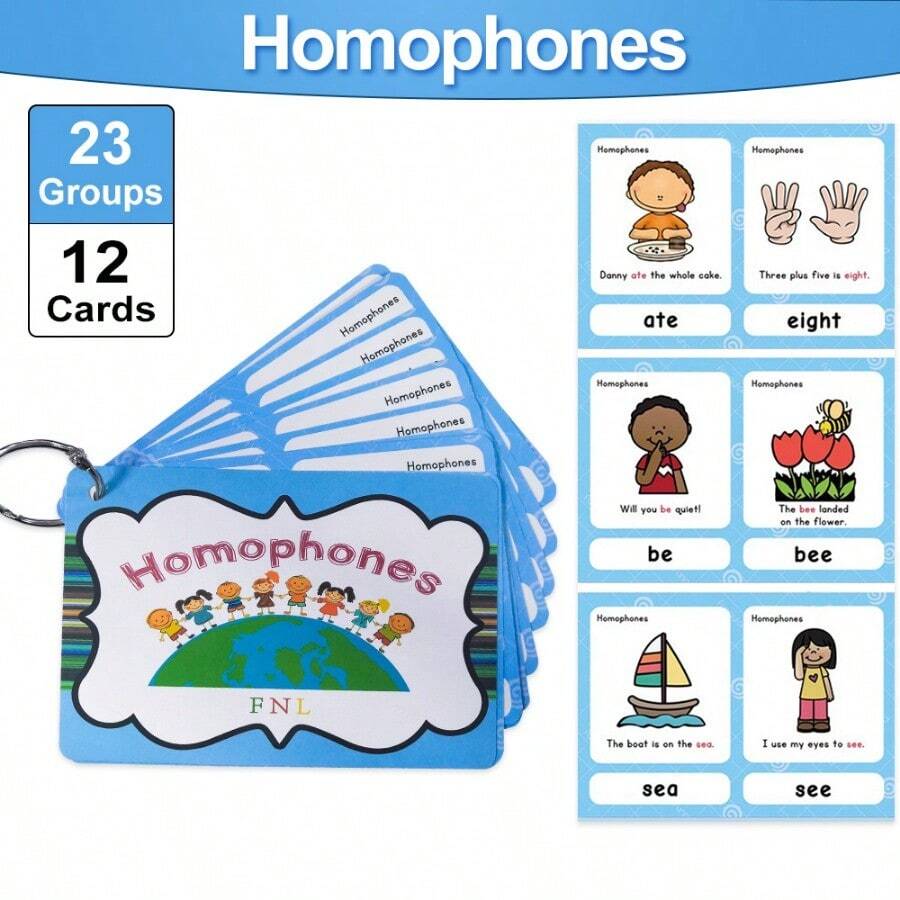 23 Groups Homophones Flashcards Pocket Card Grammar Learning resources ...