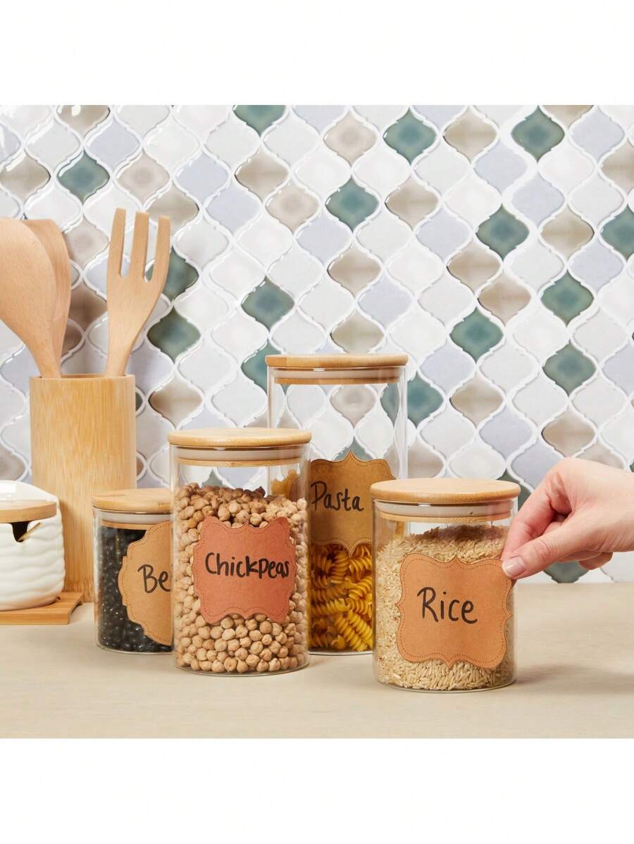 48 Pack Kraft Paper Sticker Paper, Full Sheet Printable Brown Labels (8 ...