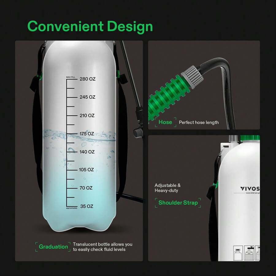 VIVOSUN 2.1 Gallon Pump Pressure Sprayer, 8L Pressurized Lawn & Garden ...