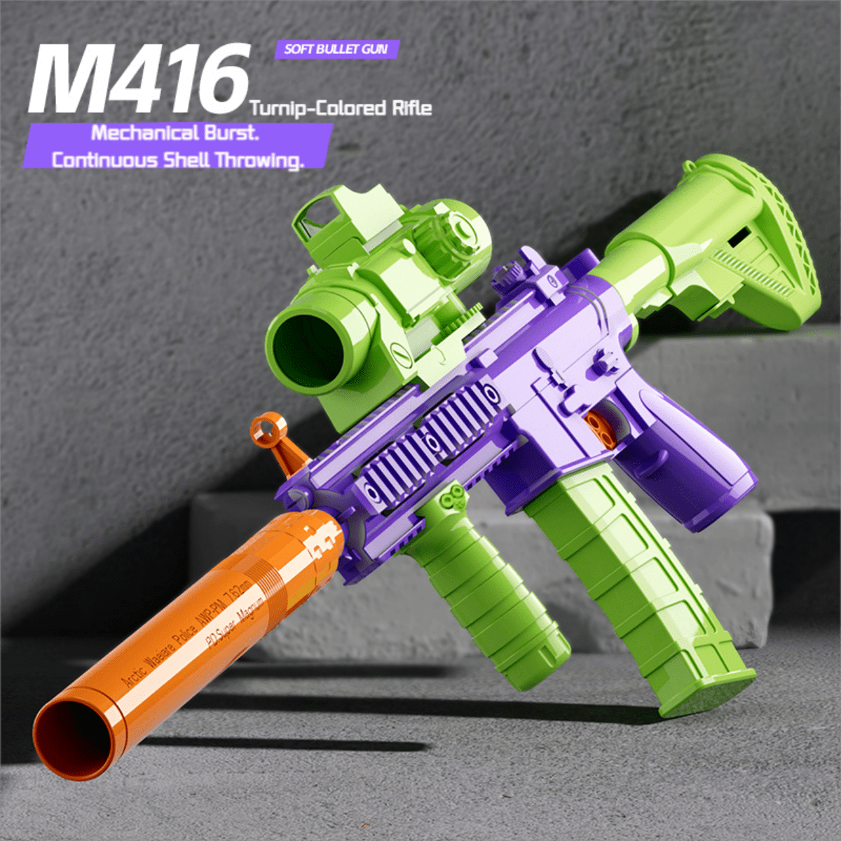 New M4a1 Radish Color Softball Gun Toy Gun Rifle [Mechanical Continuous ...