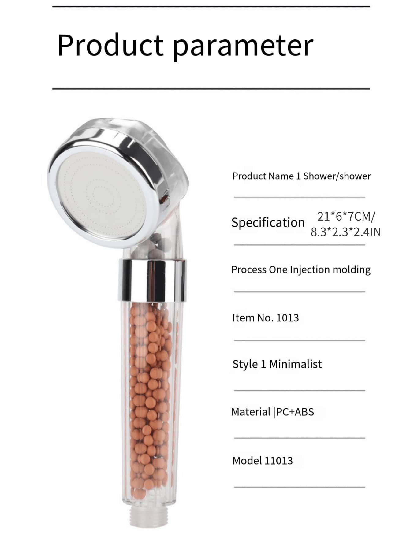 One piece, pressurized removable shower nozzle, portable shower, 6CM/2 ...