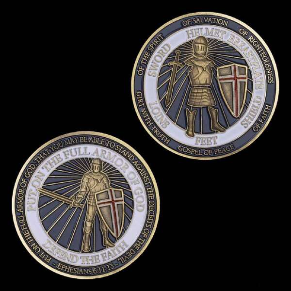 Put On The Full Armor Of God Challenge Coin For Christian Defend The ...