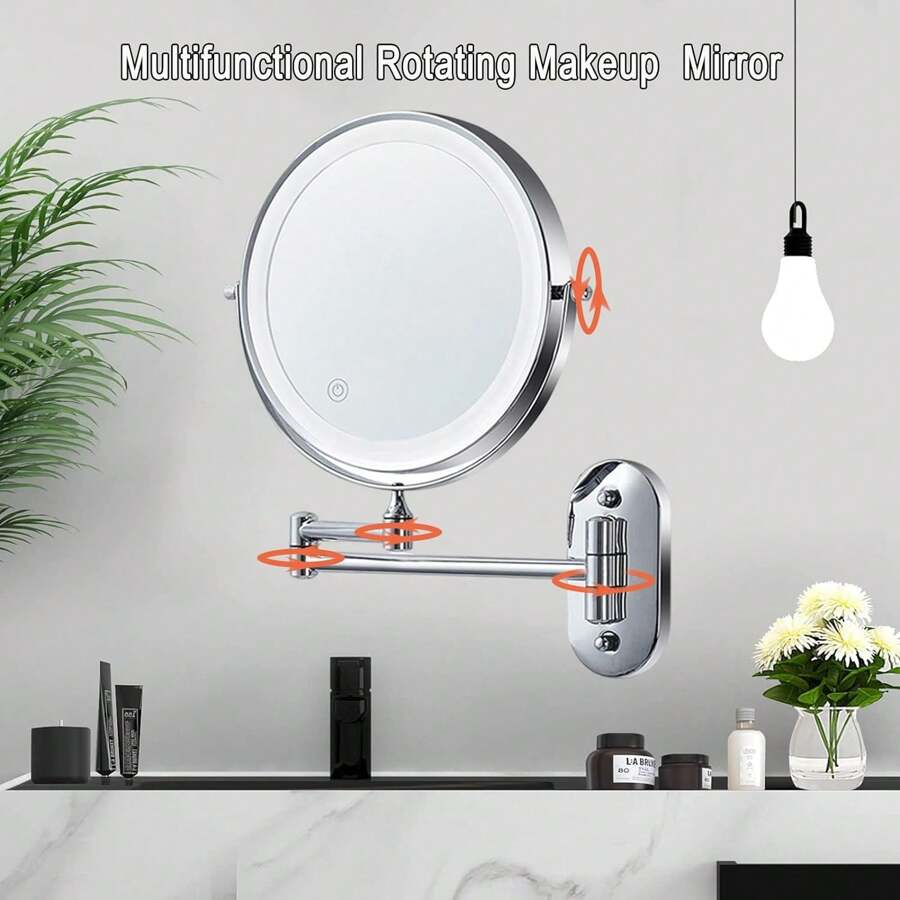 Espejo De Vanidad Con Luces Montado En La Pared Espejo De Afeitado Para ...