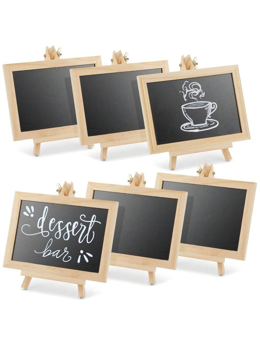 JUVALE 6-Pack Mini Chalkboard Signs With Easel Stand For Table ...