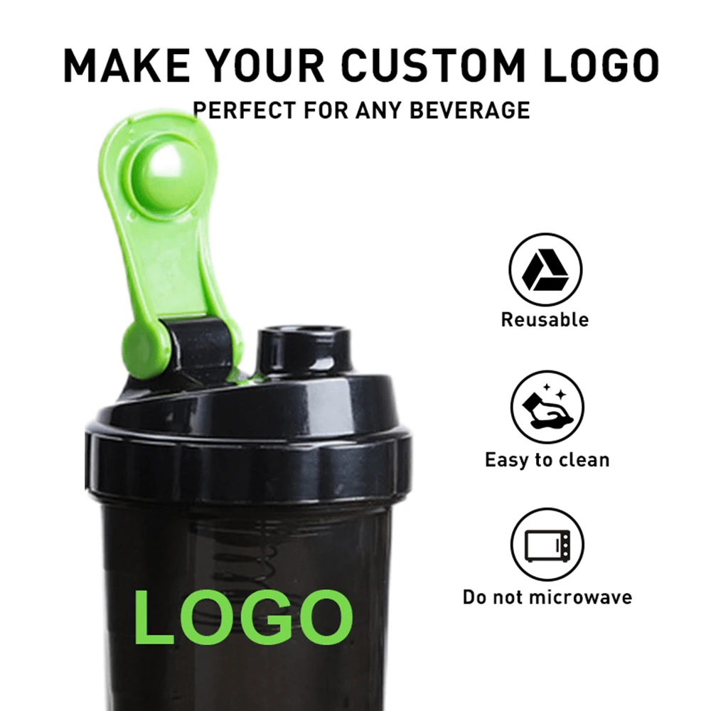 Shaker Cup For Protein Shake, Fitness Sports Water Bottle With Three ...