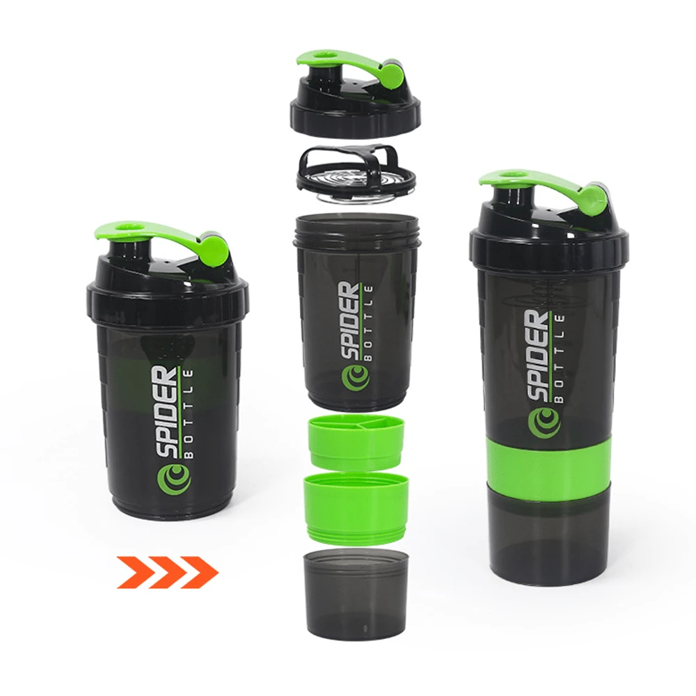Shaker Cup For Protein Shake, Fitness Sports Water Bottle With Three ...