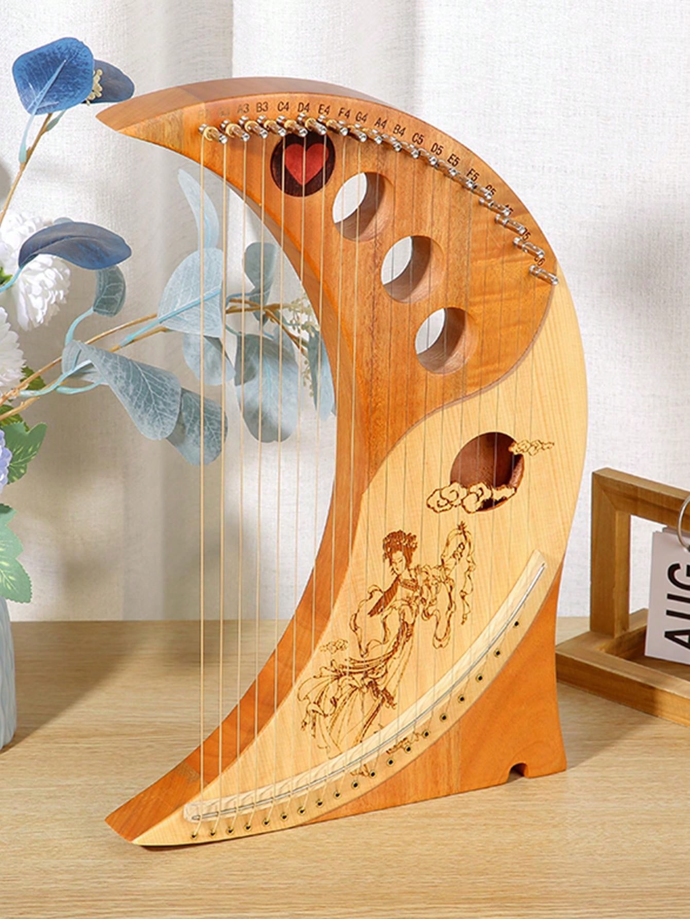 1 Pieza Lira De Arpa De 19 Cuerdas En Forma De Luna Para Principiantes ...