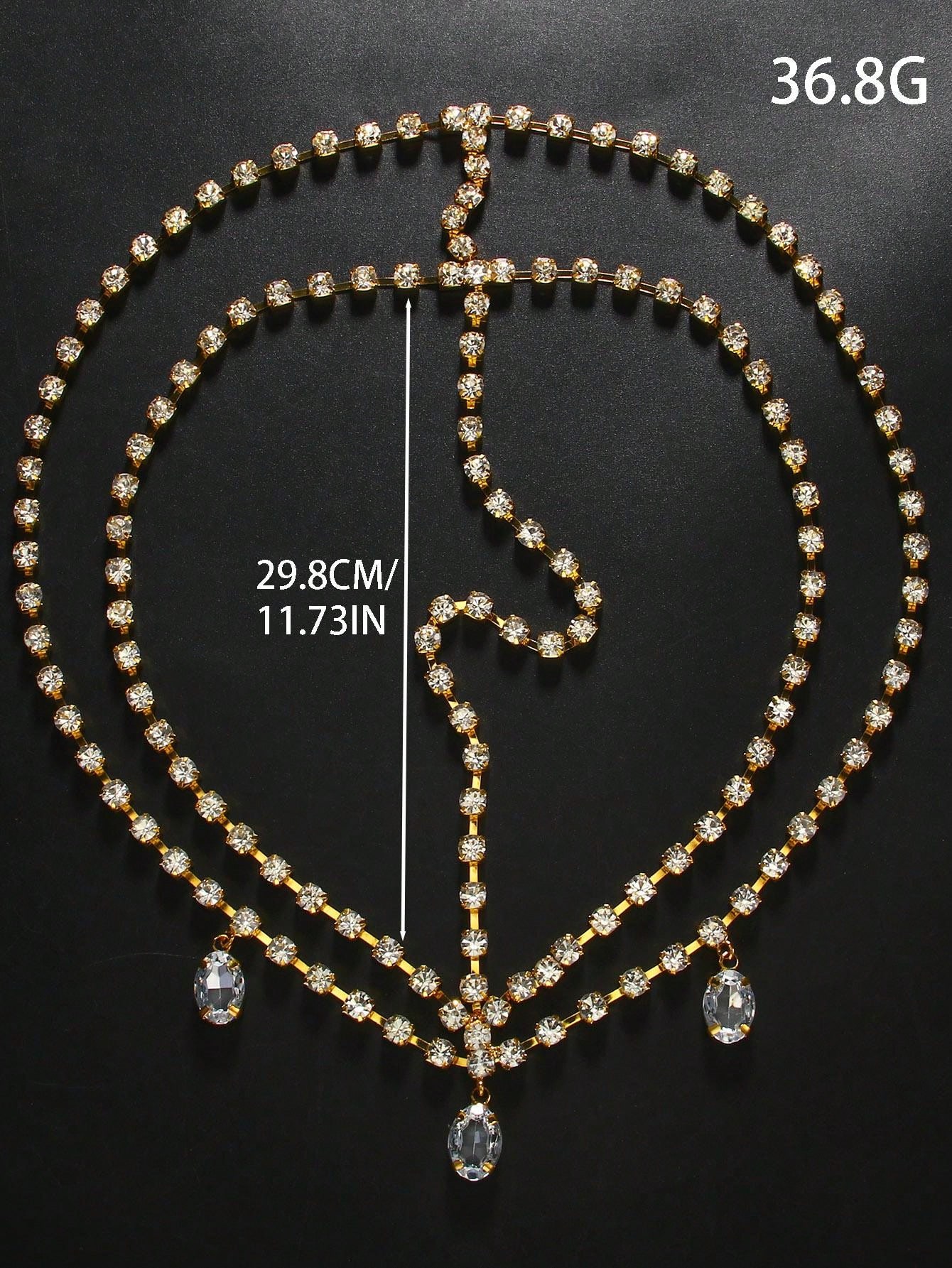 1 pieza Diadema simple con cadena, con forma de gota de agua de strass ...