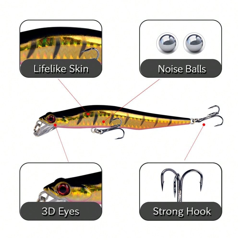 Minnow Lure - Long Range Casting Submerged And Floating Minnow Shape ...