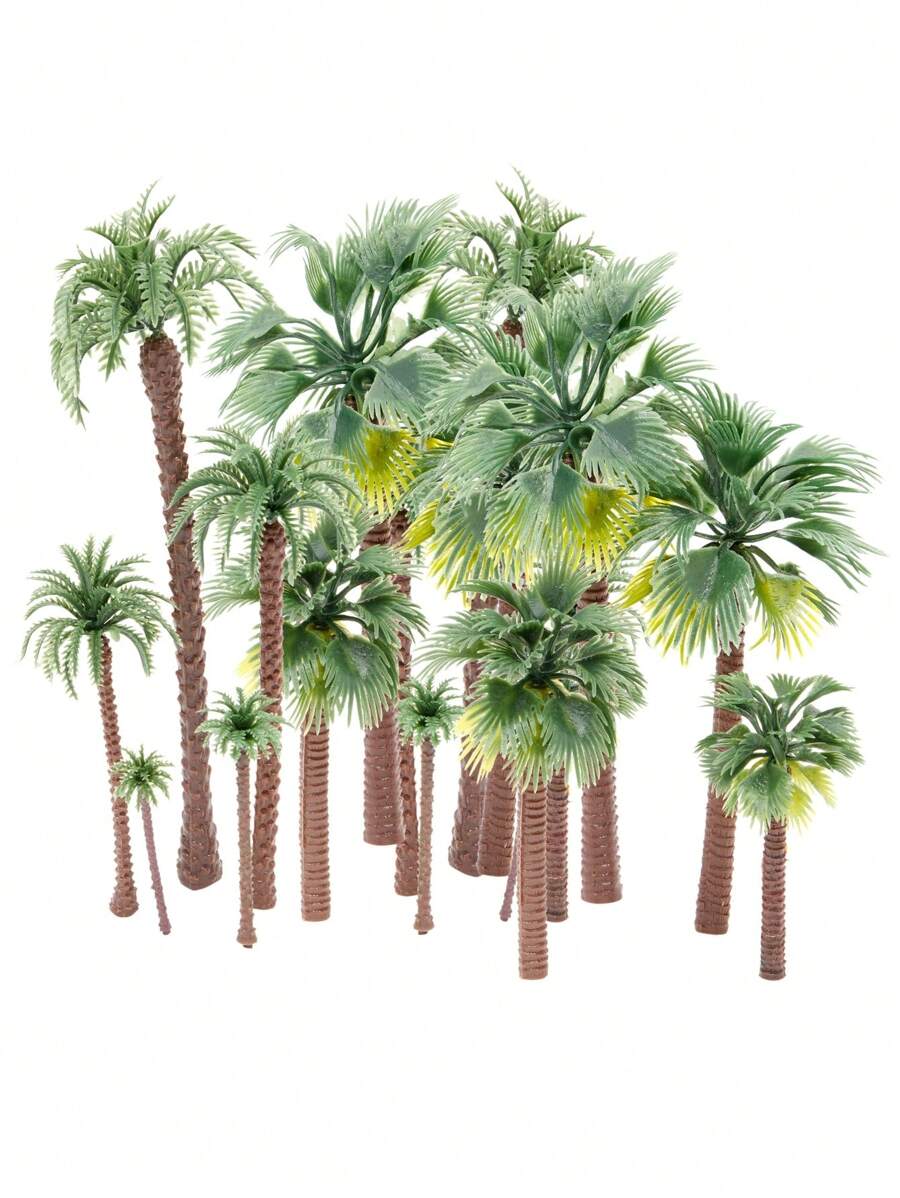 Miniature Palm Trees For Dioramas, Models, Crafts Decorating (3 Styles, 10 Sizes, 38 Pieces ...