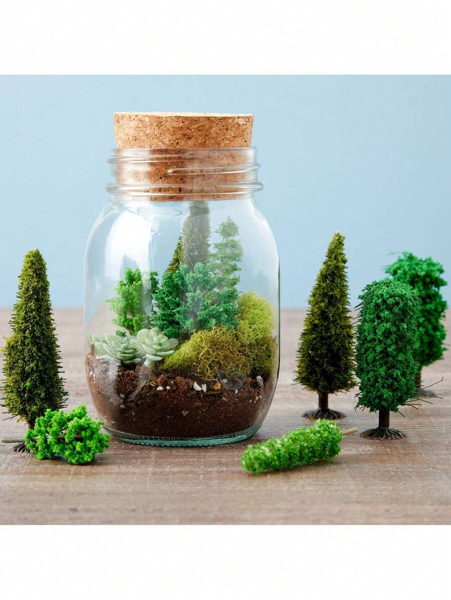 55-Pieces Of Miniature Model Trees For Diorama Supplies, Scenery ...