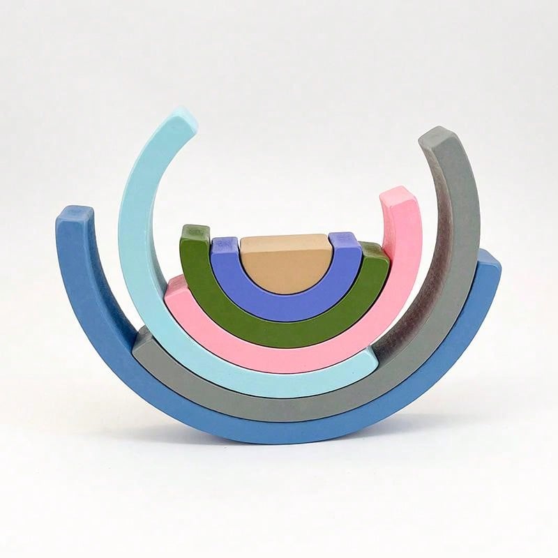 1pc Arch Bridge Coffee Brown Building Blocks Color Cognitive Stacking ...